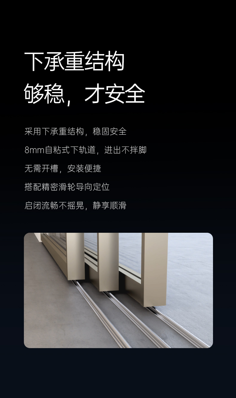 N5地轨推拉全景门(有下轨道),全景门,浴室产品,玫瑰岛全卫定制